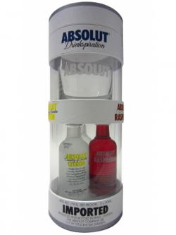 Miniature of Vodka Absolut 3 X Miniatures Branded Glass Gift Set Single ...
